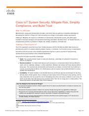 Securing The Internet Of Things Cisco S Comprehensive Approach Course Hero