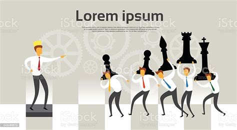 남성 사업가 지시선 킹사이드 팀 체스 그림 전략 리더십 컨셉입니다 개념에 대한 스톡 벡터 아트 및 기타 이미지 개념 개념과