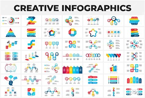 인포그래픽 요소의 큰 집합 플로우 다이어그램 타임라인 다이어그람 및 추상적인 요소 프리미엄 벡터