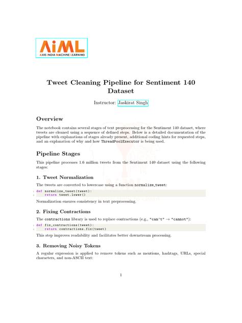 Complete Text Preprocessing Pipeline For Cleaning 1 6 Million Tweets