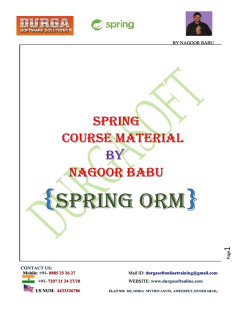 Spring Course Material Nagoor Babu Pdf Software Data Management