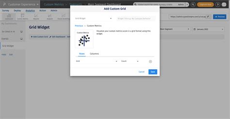 Custom Metrics Grid Widget QuestionPro Help Document