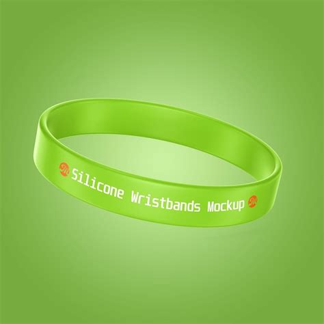Premium Psd Realistic Silicone Wristbands Mockup Design