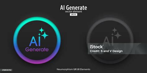 Generative Ai Buttons A Set Of Active And Inactive Black Buttons With Generate Ai Symbols