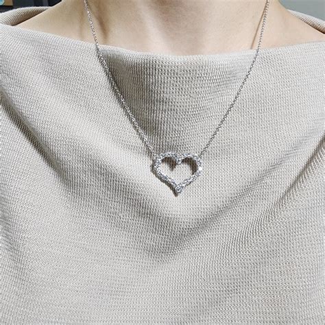 벨레짜bellezza 하트 펜던트 목걸이 01캐럿1부 20개 랩그로운 다이아몬드 Sang And Beth