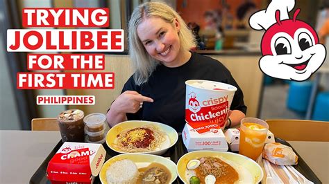 Trying Jollibee For The First Time Most Popular Food Chain In The Philippines Youtube