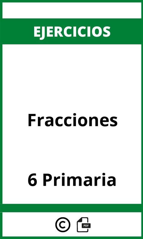 Ejercicios Pdf Fracciones 6 Primaria