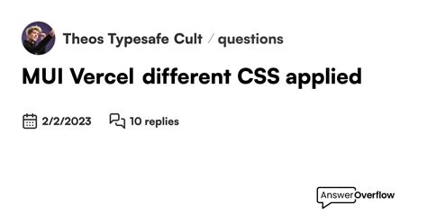 Mui Vercel Different Css Applied Theos Typesafe Cult