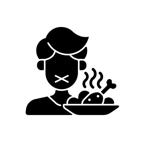 Loss Of Appetite Black Glyph Icon Restriction In Food For Diet