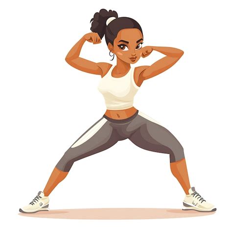 Cartoon Woman Exercising