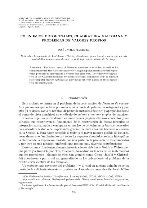 PDF Orthogonal Polynomials Gaussian Quadrature And Eigenvalue Problems