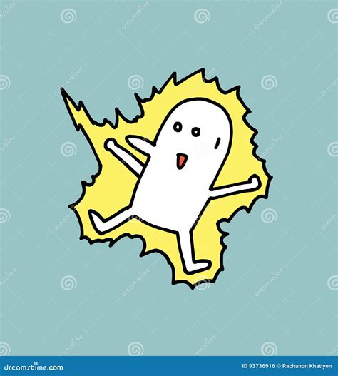 Scossa Elettrica Sulluomo Semplice Illustrazione Vettoriale Illustrazione Di Carattere