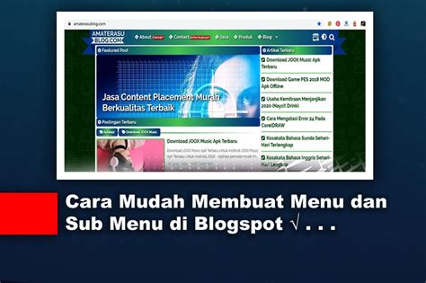 √ Cara Mudah Membuat Menu Dan Sub Menu Di Blogspot