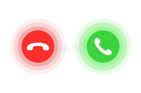 Red And Green Yes No Buttons Icon Answer And Decline Symbol Accept Call And Decline Phone