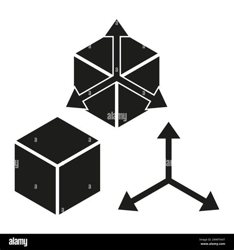 Set Of 3d Geometric Shape Icons Cube And Tetrahedron Figures