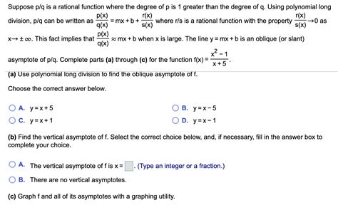 Solved Suppose P Q Is A Rational Function Where The Degree