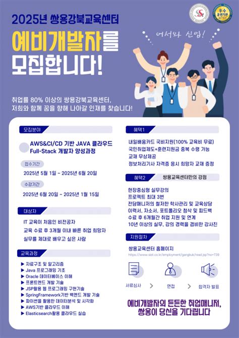 쌍용강북교육센터 620개강 Awsandcicd 기반 Java 클라우드 Full Stack 개발자 양성 과정채제원강사