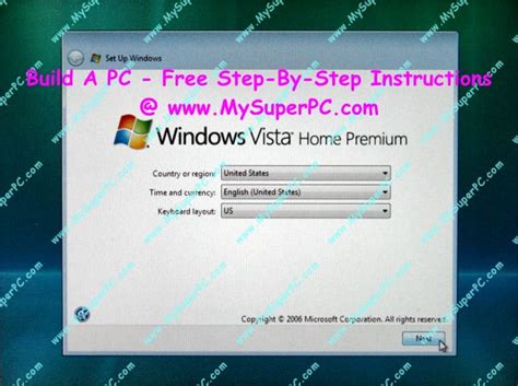 Build A PC Install Windows Vista Home Premium SP1 Upgrade Edition