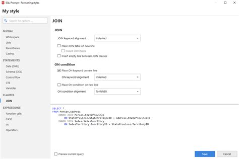 How To Style Sql Using Sql Prompts New Formatting Options