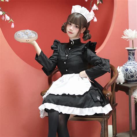 Japanese Anime Chinese Maid Uniform Cute Lolita Maid Cosplay Costume