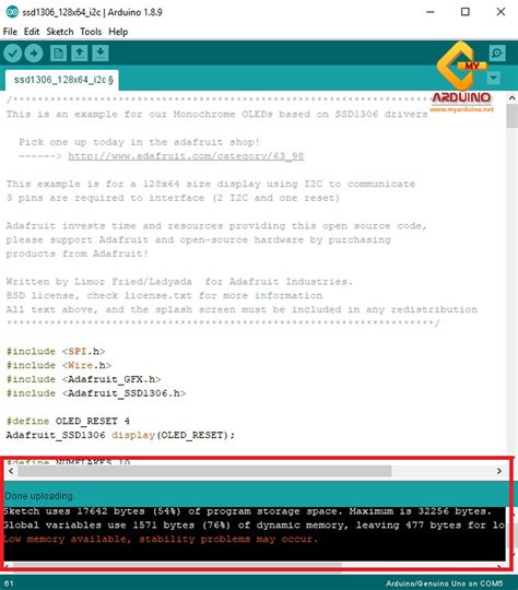 สอนใช้งาน Arduino จอแสดงผล Oled 128x64 แบบ I2c สีขาว ขาย Arduino อุปกรณ์ Arduino คุณภาพดี ราคา