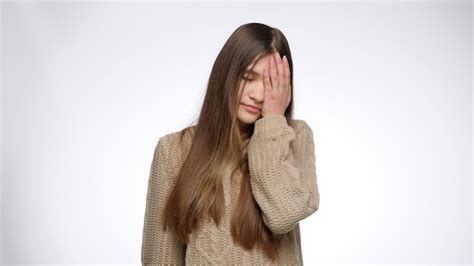 Premium Photo Portrait Of Displeased Girl Making Facepalm Gesture
