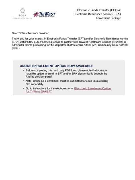 Fillable Online Electronic Funds Transfer Eft And Electronic Remittance Advice Fax Email