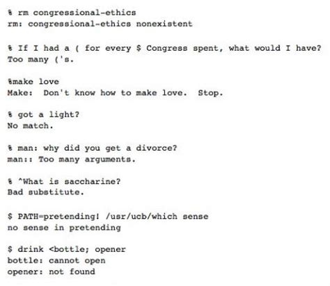 Old Unix Command Line Humor Alvinalexander