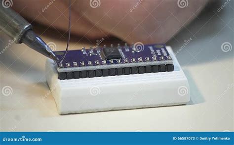 Microcontroller Soldering Process Stock Video Video Of Metal