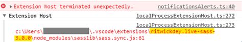 Html Live Sass Compiler Causing Extension Host Crash After Latest Vscode Stack Overflow