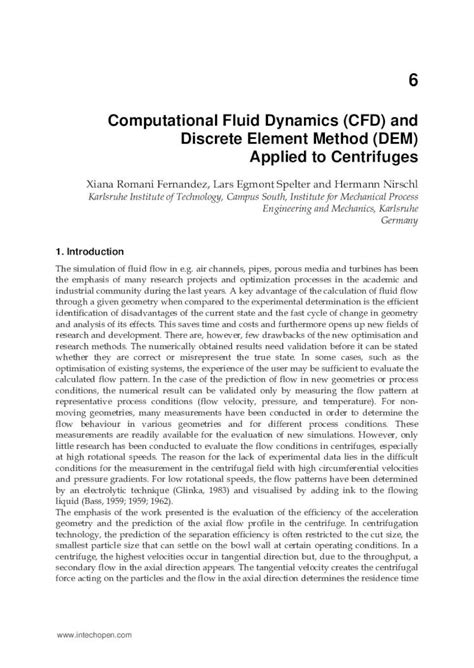 Pdf Computational Fluid Dynamics Cfd And Discrete Element