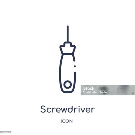 Electrian 연결 개요 컬렉션에서 선형 스크루 드라이버 아이콘 얇은 라인 드라이버 벡터 흰색 배경에 고립입니다 드라이버 유행 그림 0명에 대한 스톡 벡터 아트 및 기타