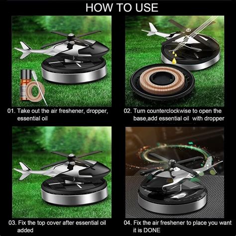 Helicopter Shaped Car Solar Aroma Diffuser