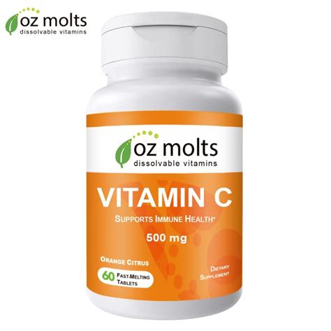 Ozmolts Vitamin C Chewables For Immune Support High Dose Daily Vegan Vitamin C Dissolvable