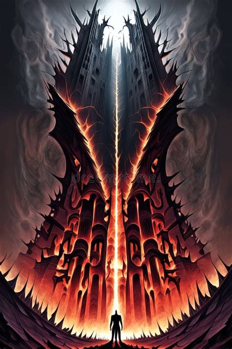 Hells Gates Open The Earth Trembles And Shakes Still Digital Art Perfect Composition Stock