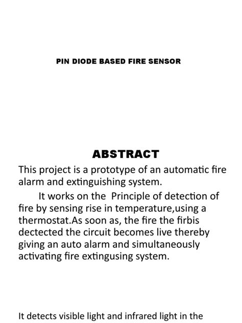 Pin Diode Based Fire Sensor Pdf