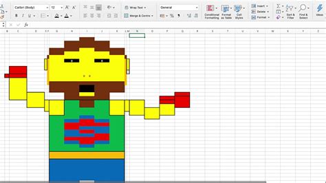 I Created An Animation Cartoon Character In Excel Youtube