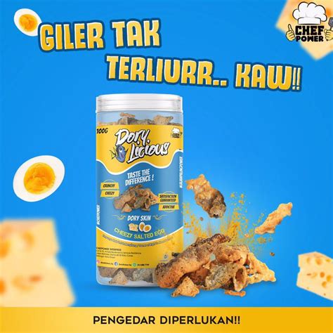Dory Skin Cheesy Salted Egg Ii Snack Premium Kulit Ikan Dory Licious