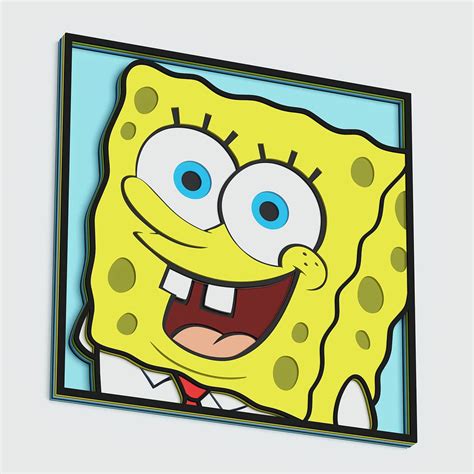 Spongebob Portrait Layered Design For Cutting Lasercraftum