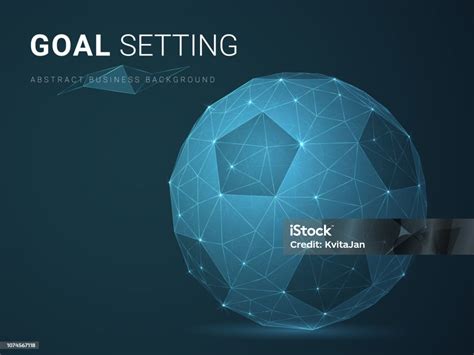 추상적인 현대 비즈니스 배경 벡터 목표 설정 별과 파란 배경에 축구의 모양에 라인을 묘사 공 스포츠 장비에 대한 스톡 벡터 아트 및 기타 이미지 공 스포츠 장비 축구