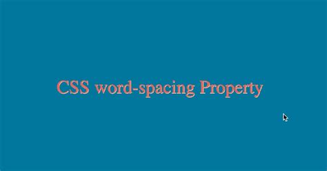Css Word Spacing Property Lena Design