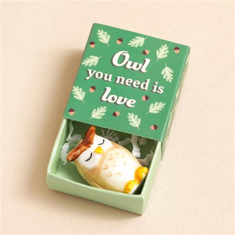 Tiny Matchbox Ceramic Owl Token Small Ts Lisa Angel