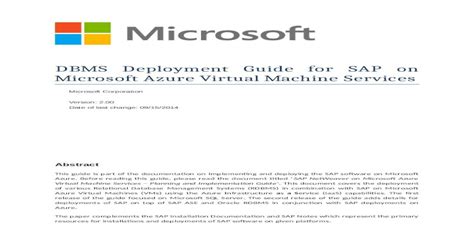 Docx Sap Dbms Deployment Guide On Microsoft Azure Virtual Machine Services Pdfslidenet