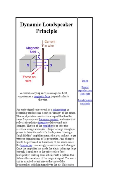 Dynamic Loudspeaker Principle Pdf Loudspeaker Amplifier