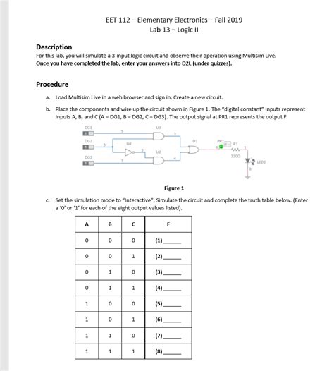 Solved Eet 112 Elementary Electronics Fall 2019 Lab 13