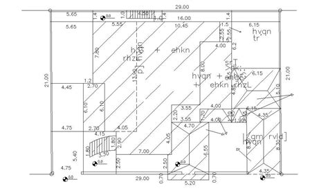 Residential Plot With Building Demarcation AutoCAD Drawing Cadbull