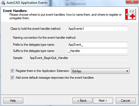 Auto Generate Autocad Net Application Event Handlers Using Wizards