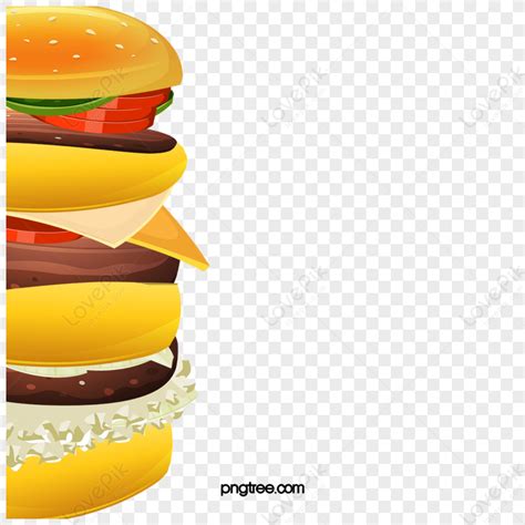 맛있는 햄버거 일러스트유리삽화치즈 버거 Png 일러스트 무료 다운로드 Lovepik