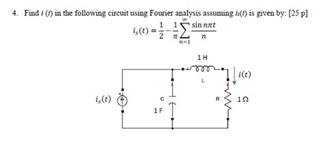 Solved Find I T In The Following Circuit Using Fourier Chegg