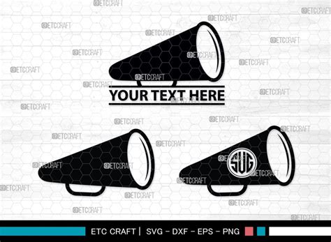 Cheer Megaphone Monogram Cheer Megaphone Svg Cheer Silhouette